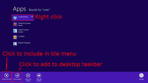 Methods to Access Control Panel in Windows 8