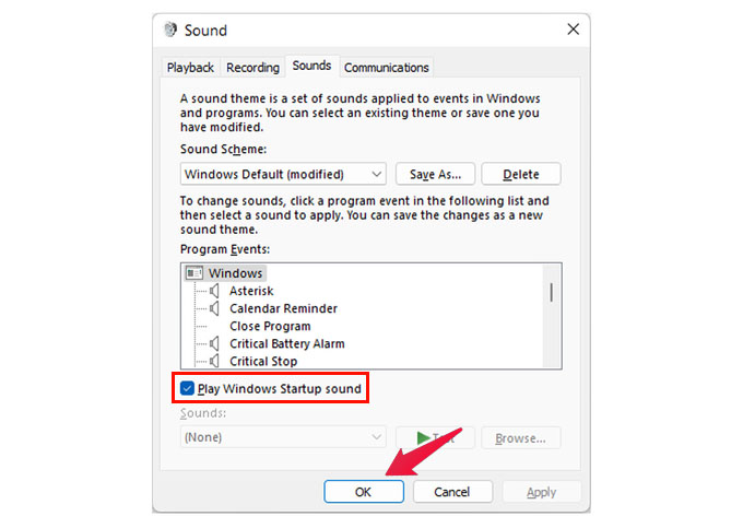 How to Enable or Disable Windows 11 Startup Sound - MashTips