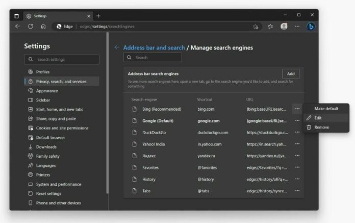 Search with Freedom:How to Change Default Search Engine on Edge and ...